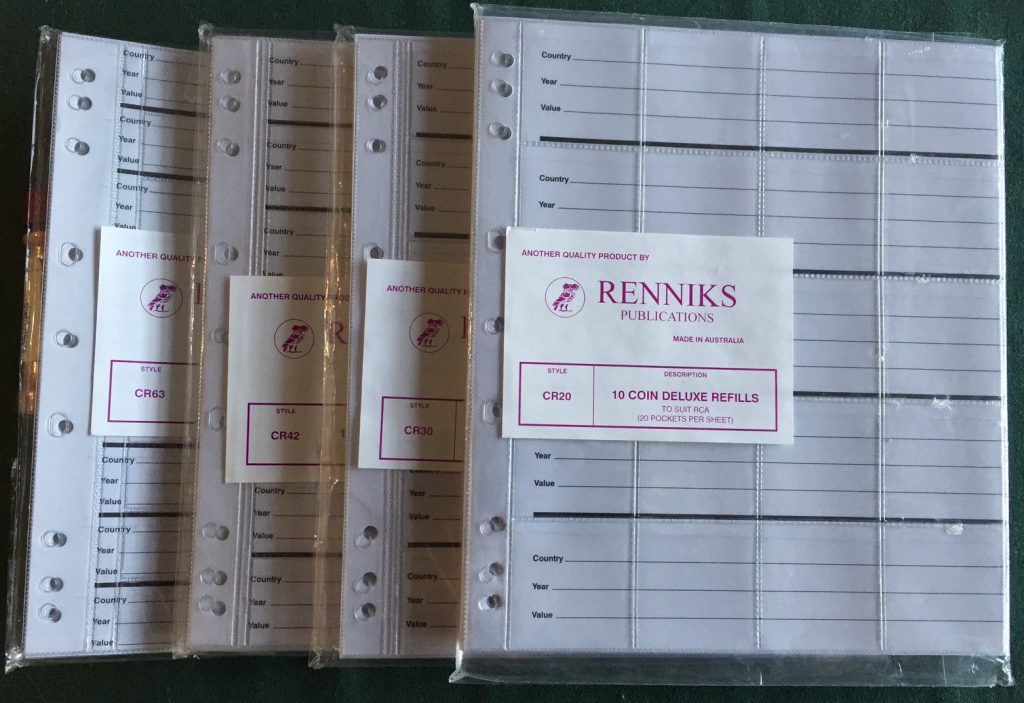 Renniks Coin Album Refill Pages - Bexley Stamp and Coin Accessories