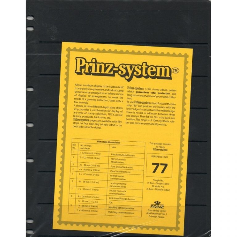 PRINZ Double Sided Stock Sheets - Bexley Stamp and Coin Accessories