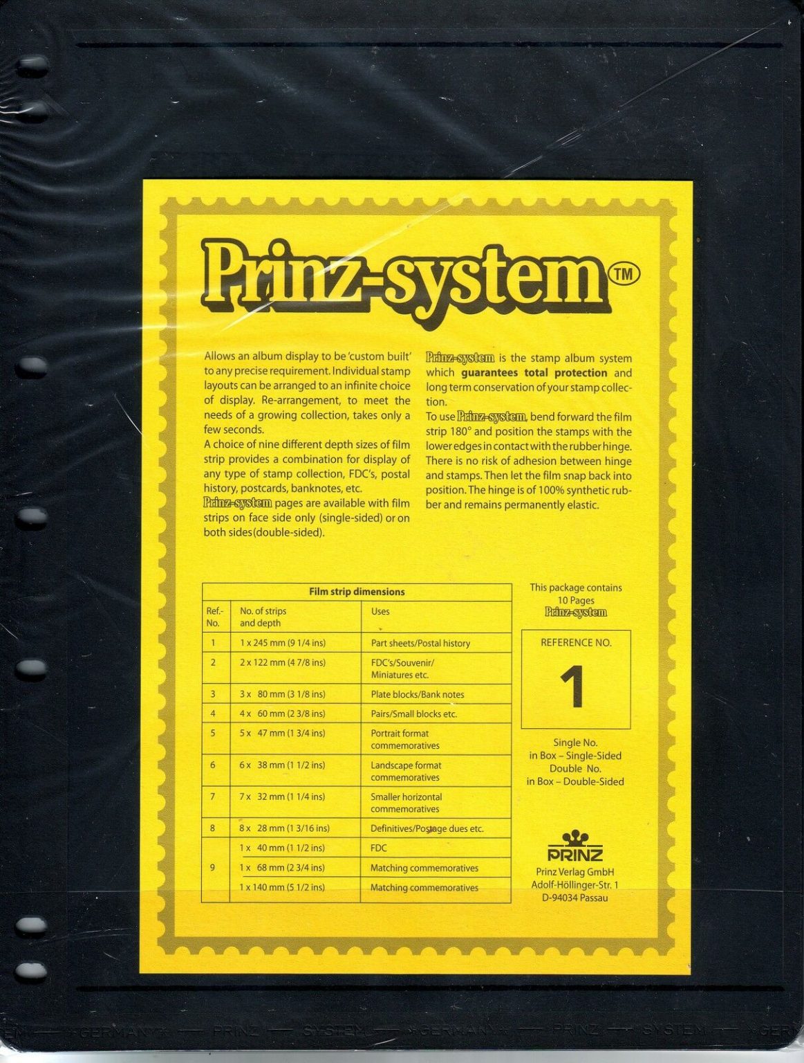 PRINZ Single Sided Stocksheets - Bexley Stamp and Coin Accessories