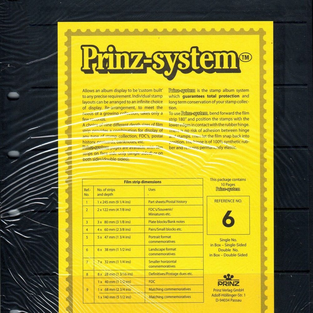 PRINZ Single Sided Stocksheets - Bexley Stamp and Coin Accessories