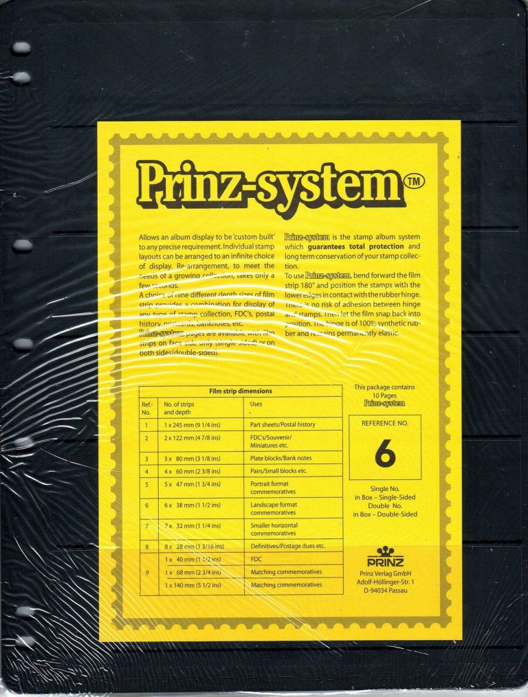 PRINZ Single Sided Stocksheets - Bexley Stamp and Coin Accessories