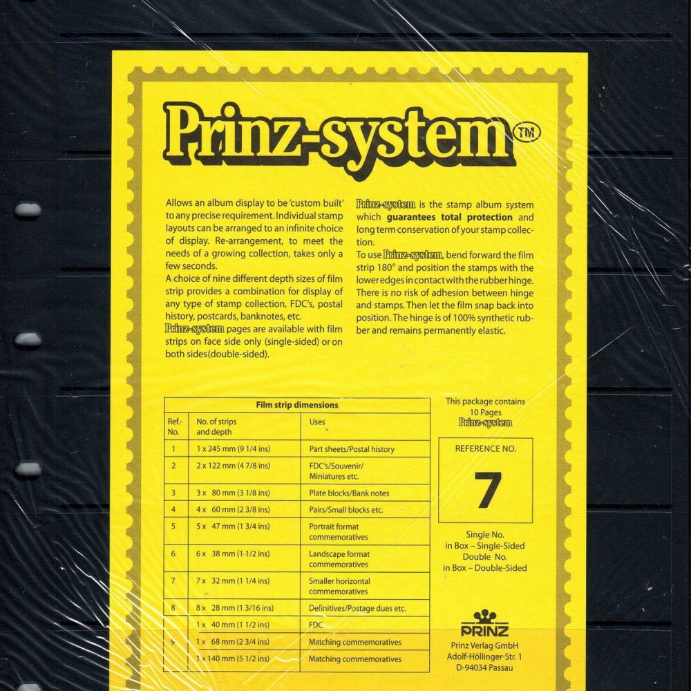 PRINZ Single Sided Stocksheets - Bexley Stamp and Coin Accessories