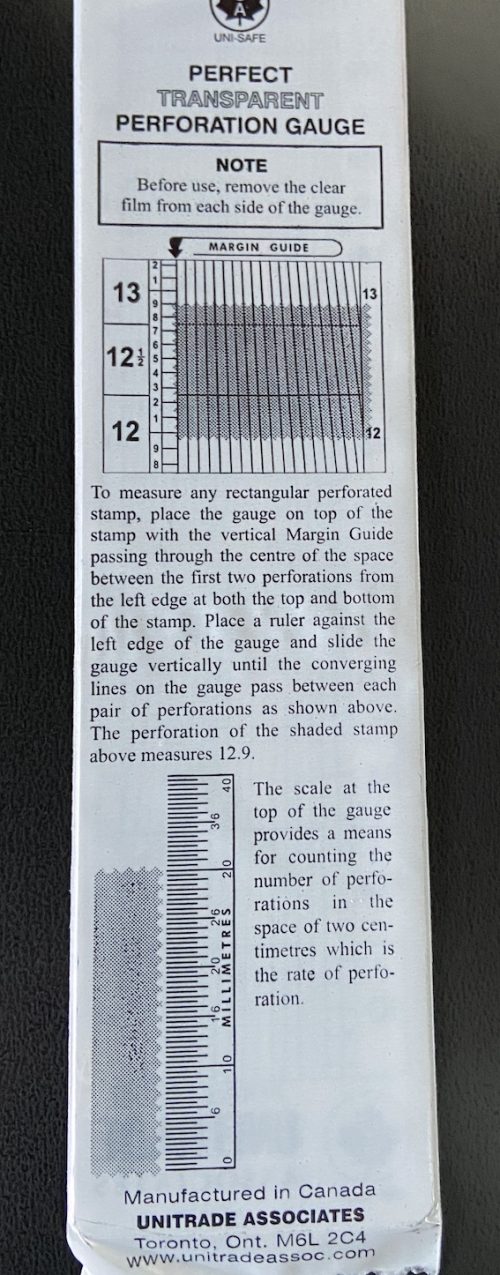 Unitrade "Perfect" Transparent Perforation Gauge - Bexley Stamp and ...